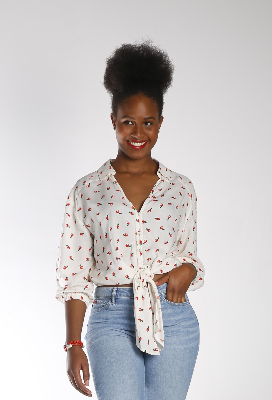 Datina Shirt Cropped en geknoopt bloesje - Shirts Tops Vrouw - Lee Cooper
